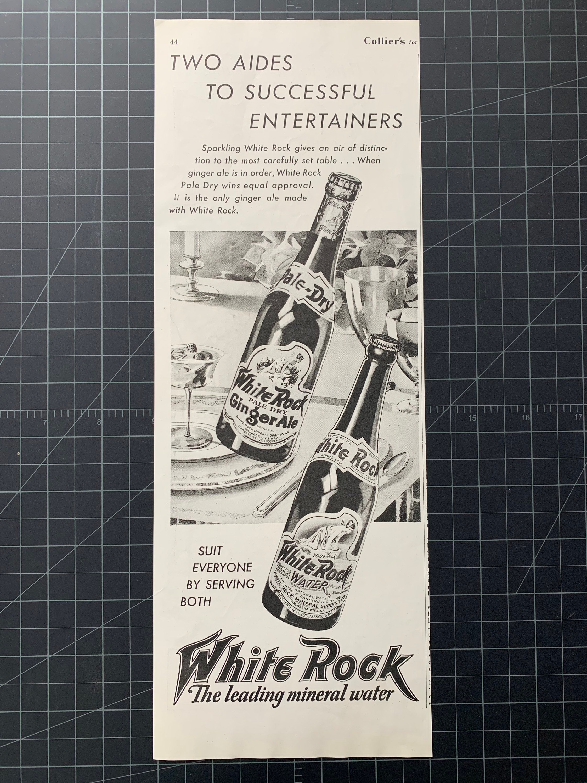 Vintage 1932 White Rock Sparkling Water Print Ad - Etsy