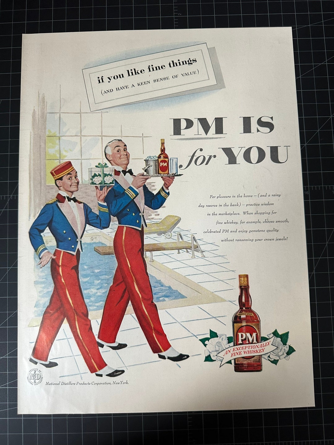 Vintage 1950s Pm Whiskey Print Advertisement Retro Gift Decor - Etsy