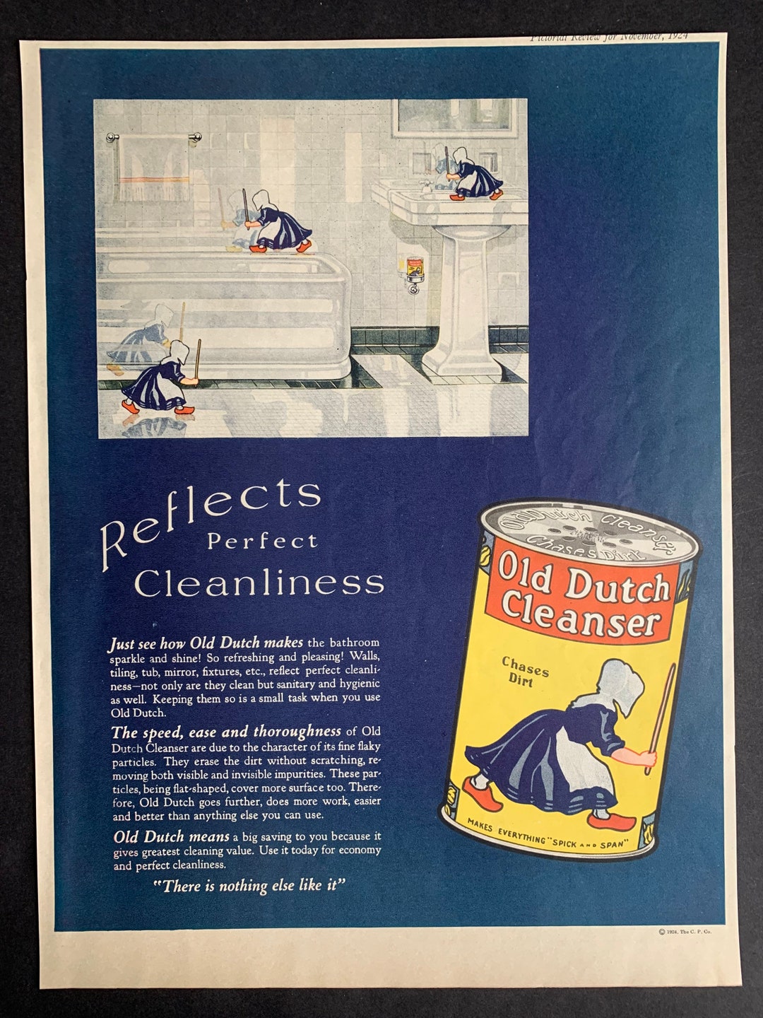 Vintage 1924 Old Dutch Cleanser Print Ad - Etsy