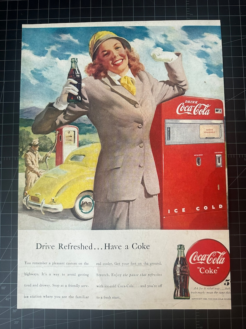 Vintage 1948 Coca-cola Print Ad - Etsy