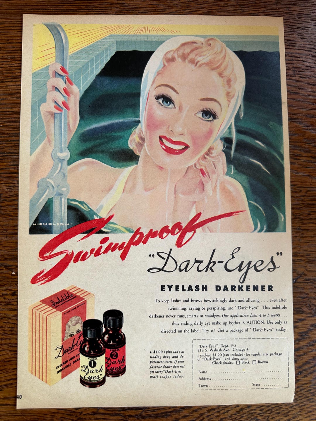 Vintage 1940s “dark Eyes” Mascara Cosmetics Print Ad - Etsy