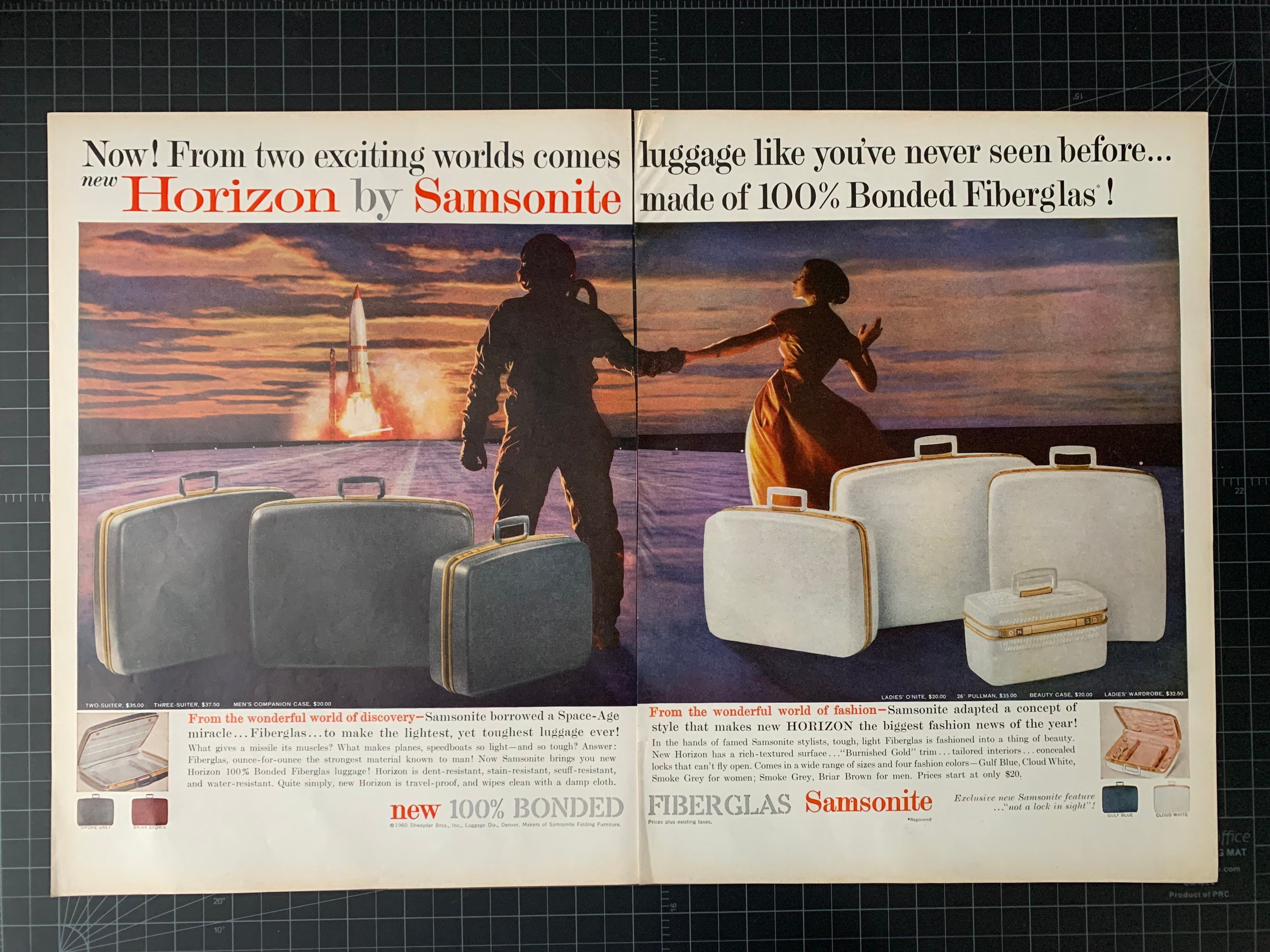 Vintage 1960 Samsonite Luggage 2-page Print Ad | Etsy