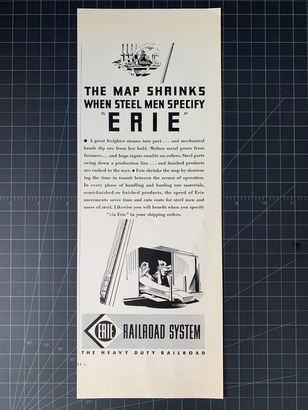 Vintage 1934 Erie Railroad Print Advertisement - Etsy