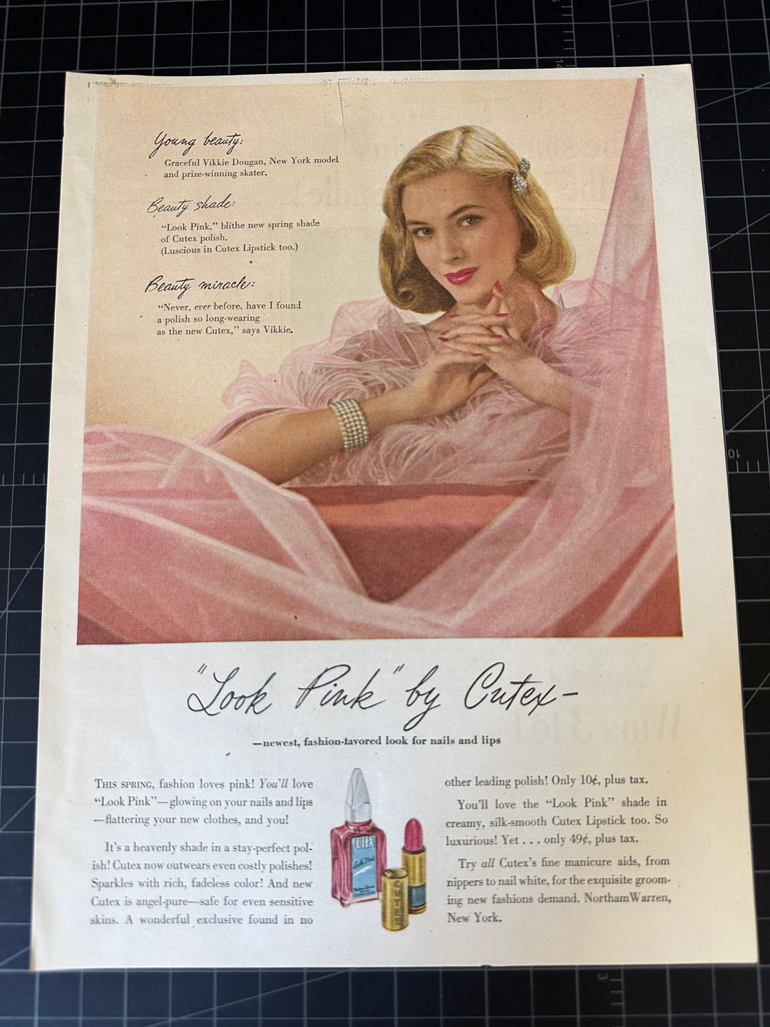 Vintage 1948 Cutex Makeup & Nail Polish Print Ad - Etsy