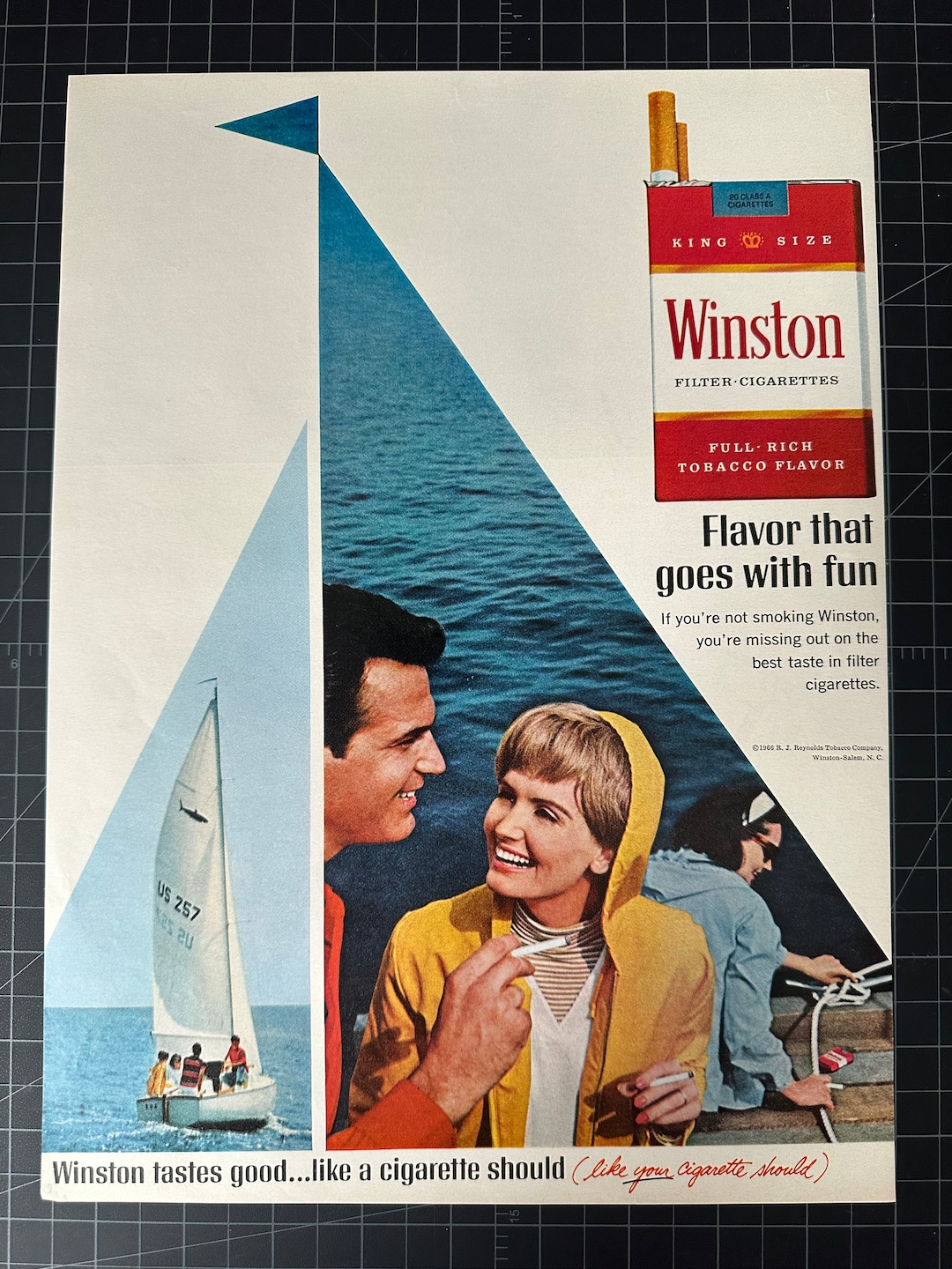 Vintage 1966 Winston Cigarettes Print Ad - Etsy