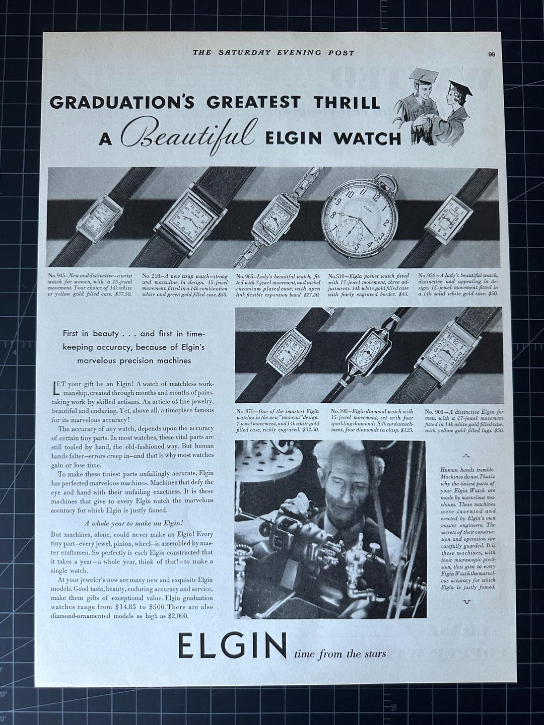 Vintage 1931 Elgin Watches Print Ad - Etsy