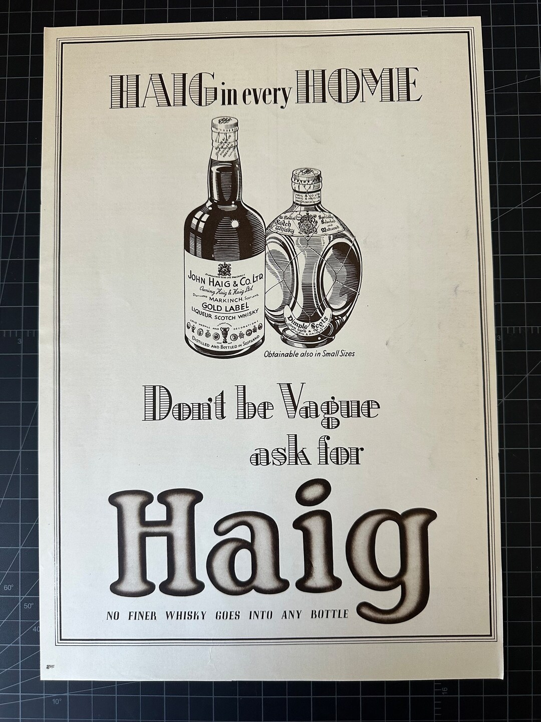 Vintage 1939 Haig Whiskey UK Original Print Ad - Etsy