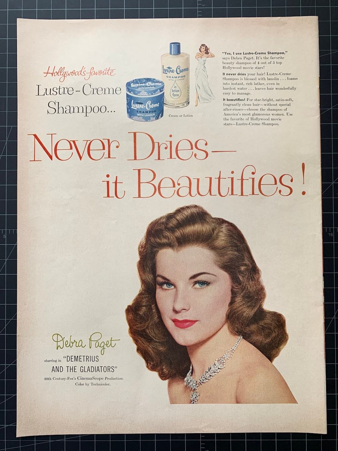 Vintage 1954 Lustre-cream Shampoo Print Ad - Debra Paget - Etsy