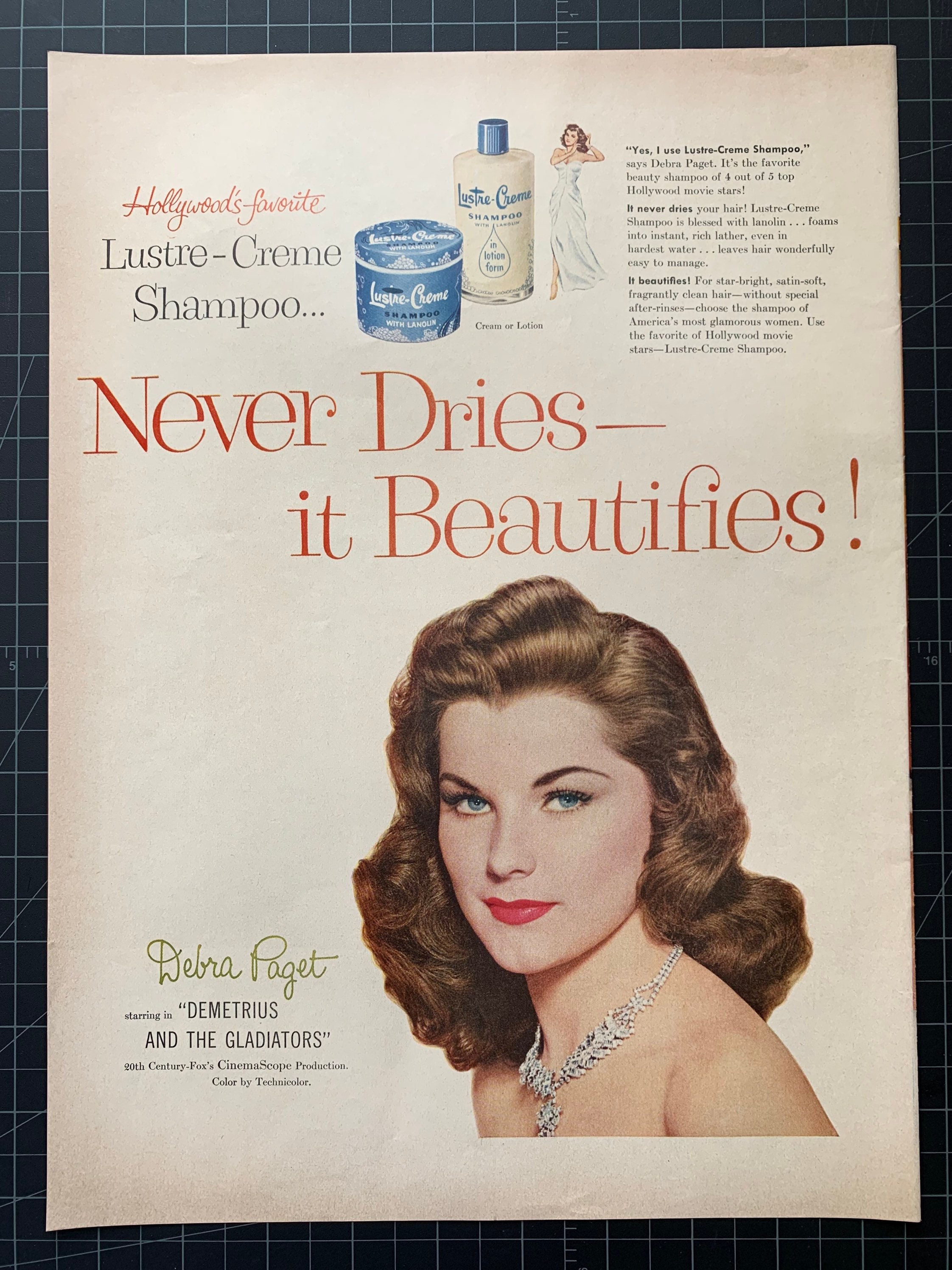 Vintage 1954 Lustre-cream Shampoo Print Ad Debra Paget - Etsy