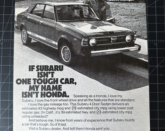 Vintage 1979 Subaru 4-door Sedan Print Ad - Etsy