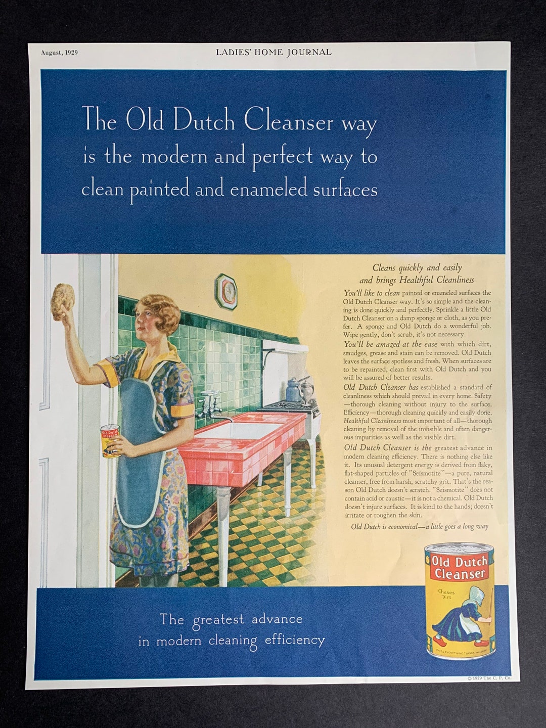 Vintage 1929 Old Dutch Cleanser Print Ad - Etsy