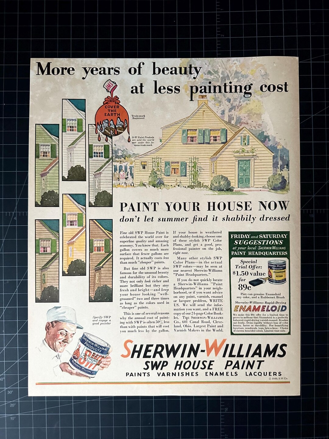 Vintage 1930s Sherwin-williams Paint Print Ad - Etsy
