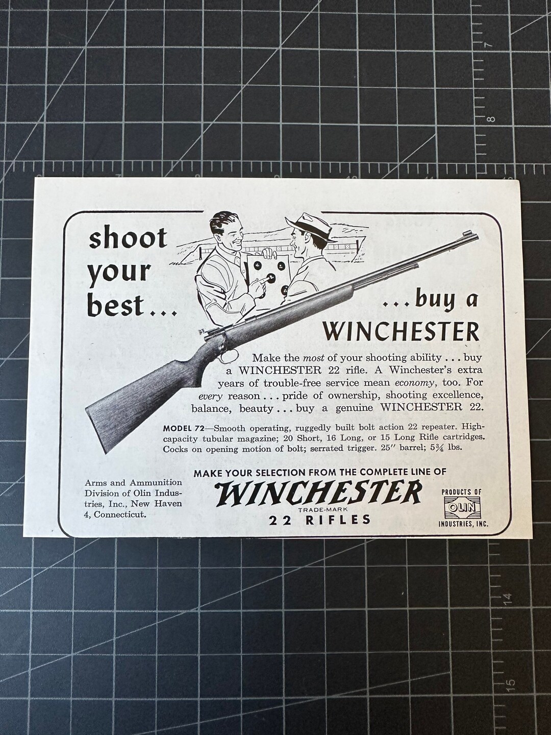 Vintage 1950s Winchester Firearms Print Advertisement - Etsy