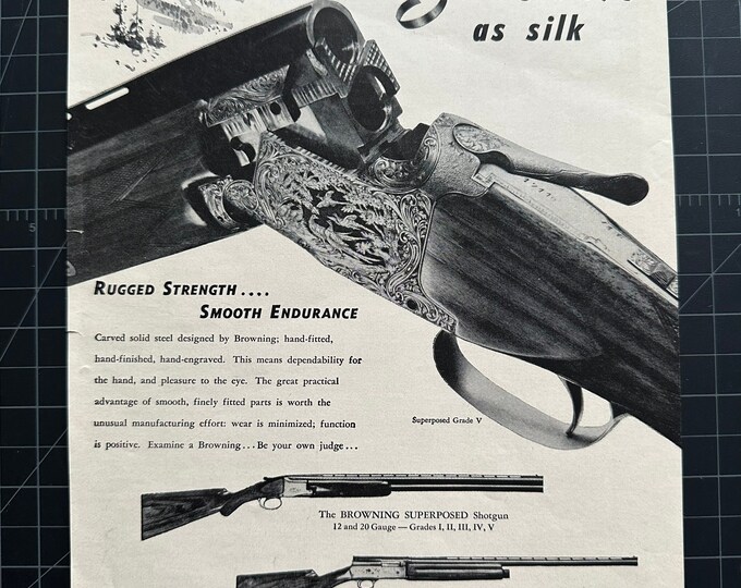 Vintage 1960s Browning Firearms Print Ad - Etsy