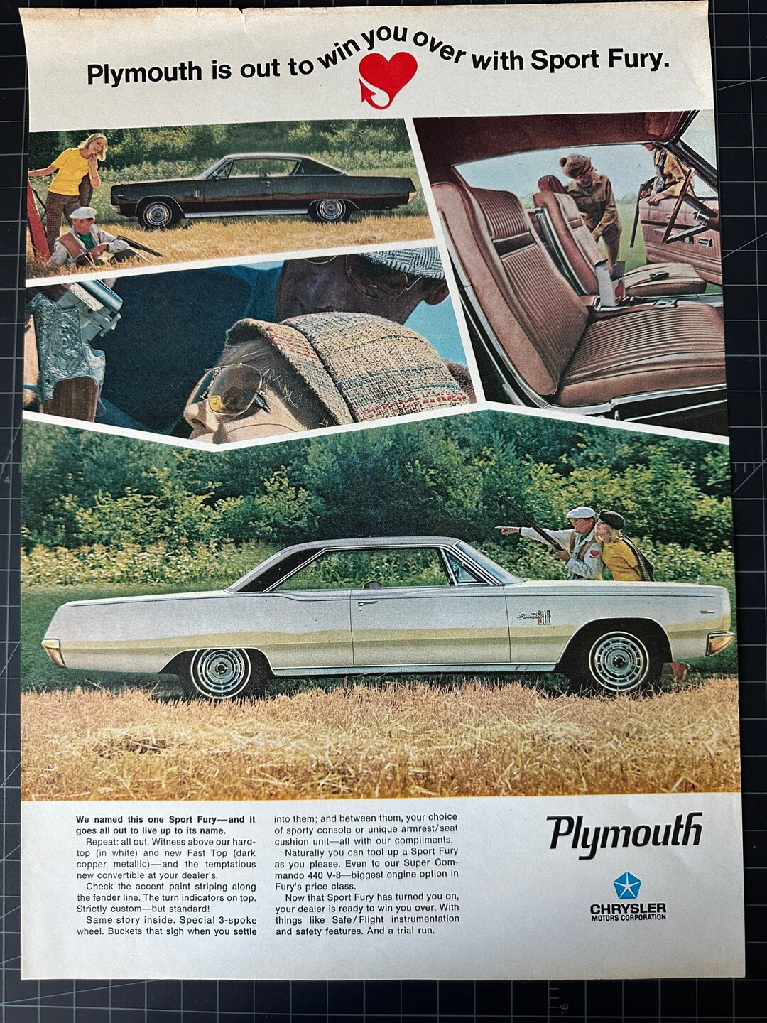 Vintage 1967 Plymouth Sport Fury Print Advertisement - Etsy