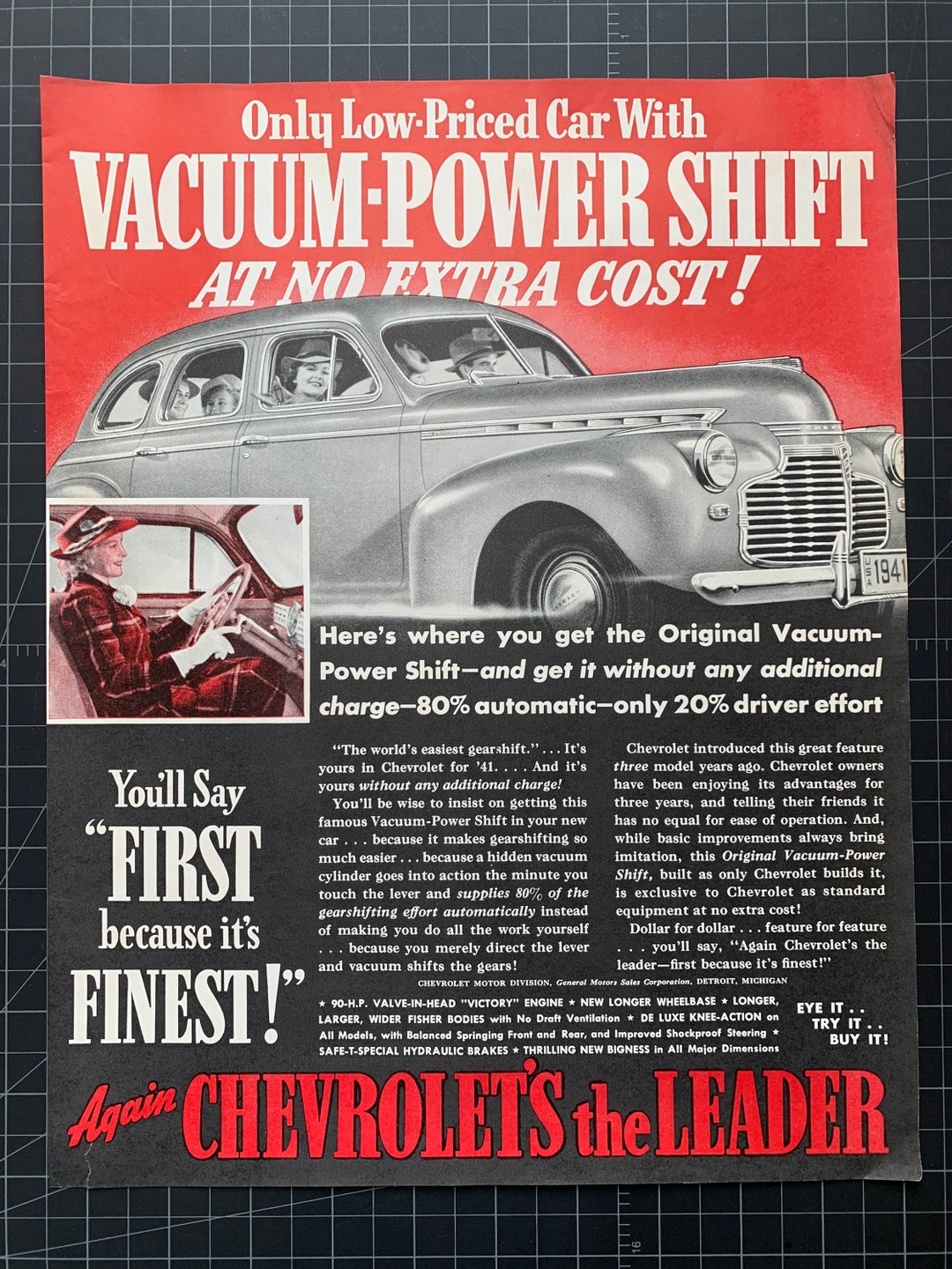 Vintage 1941 Chevrolet Original Print Ad - Etsy