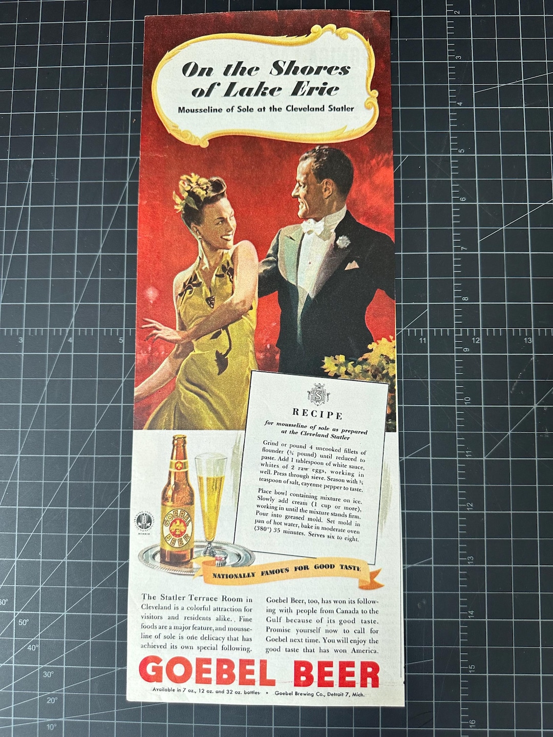 Vintage 1944 Goebel Beer Print Ad - Lake Erie - Etsy