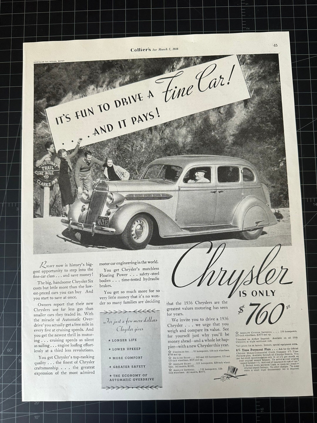 Vintage 1936 Chrysler Print Advertisement - Etsy