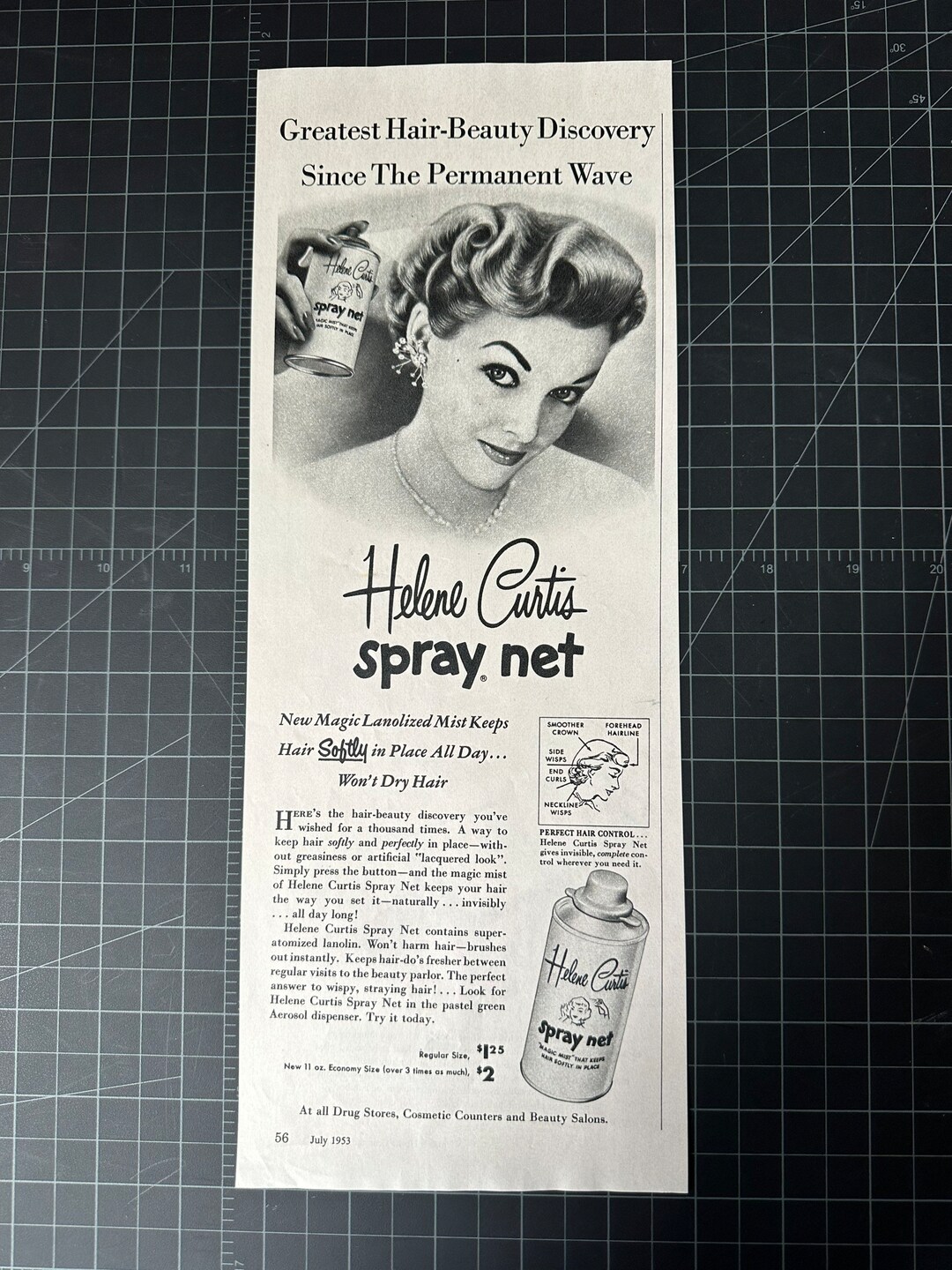 Vintage 1953 Helene Curtis Hair Spray Original Print Ad - Etsy