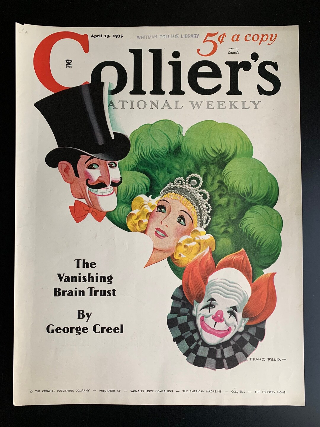Vintage 1935 Collier’s Original Magazine Cover - Franz Felix - Etsy