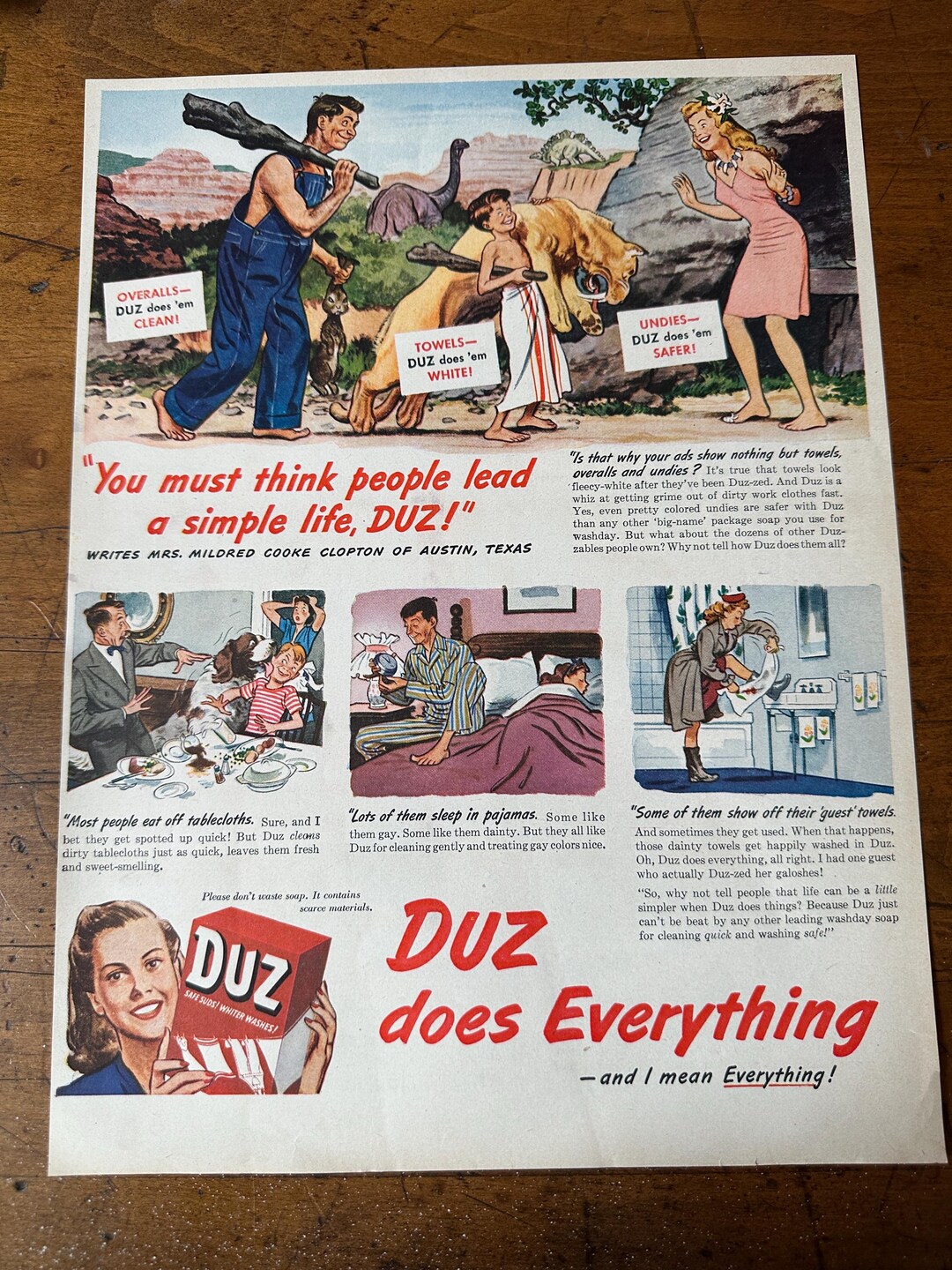 Vintage 1948 Duz Detergent Print Advertisement - Etsy