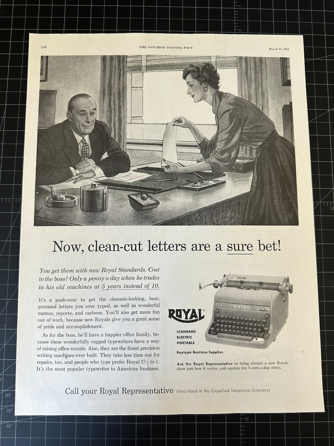 Vintage 1954 Royal Typewriters Print Ad - Etsy