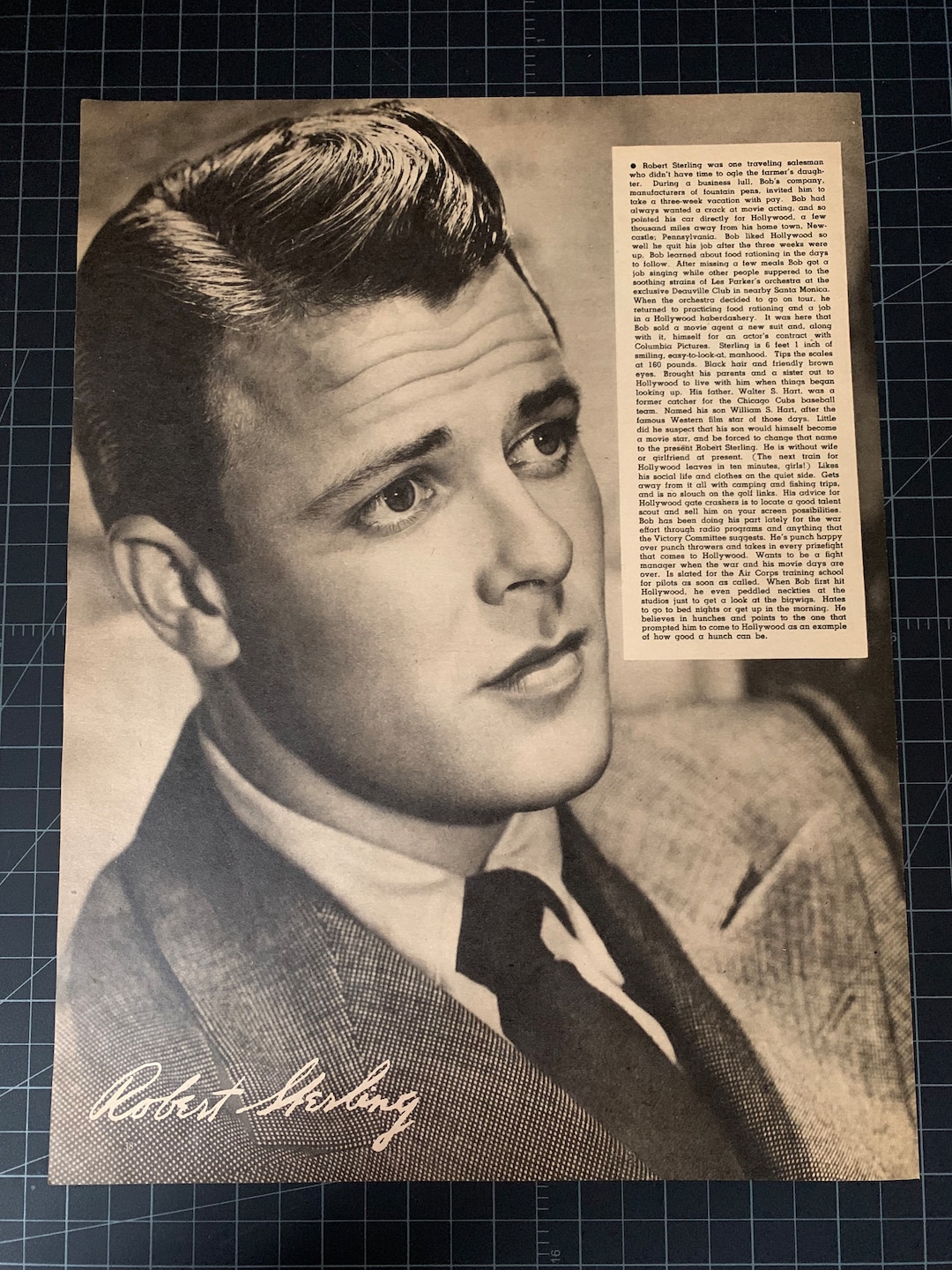 Vintage 1943 Robert Sterling Sepia Magazine Portrait & Bio - Etsy