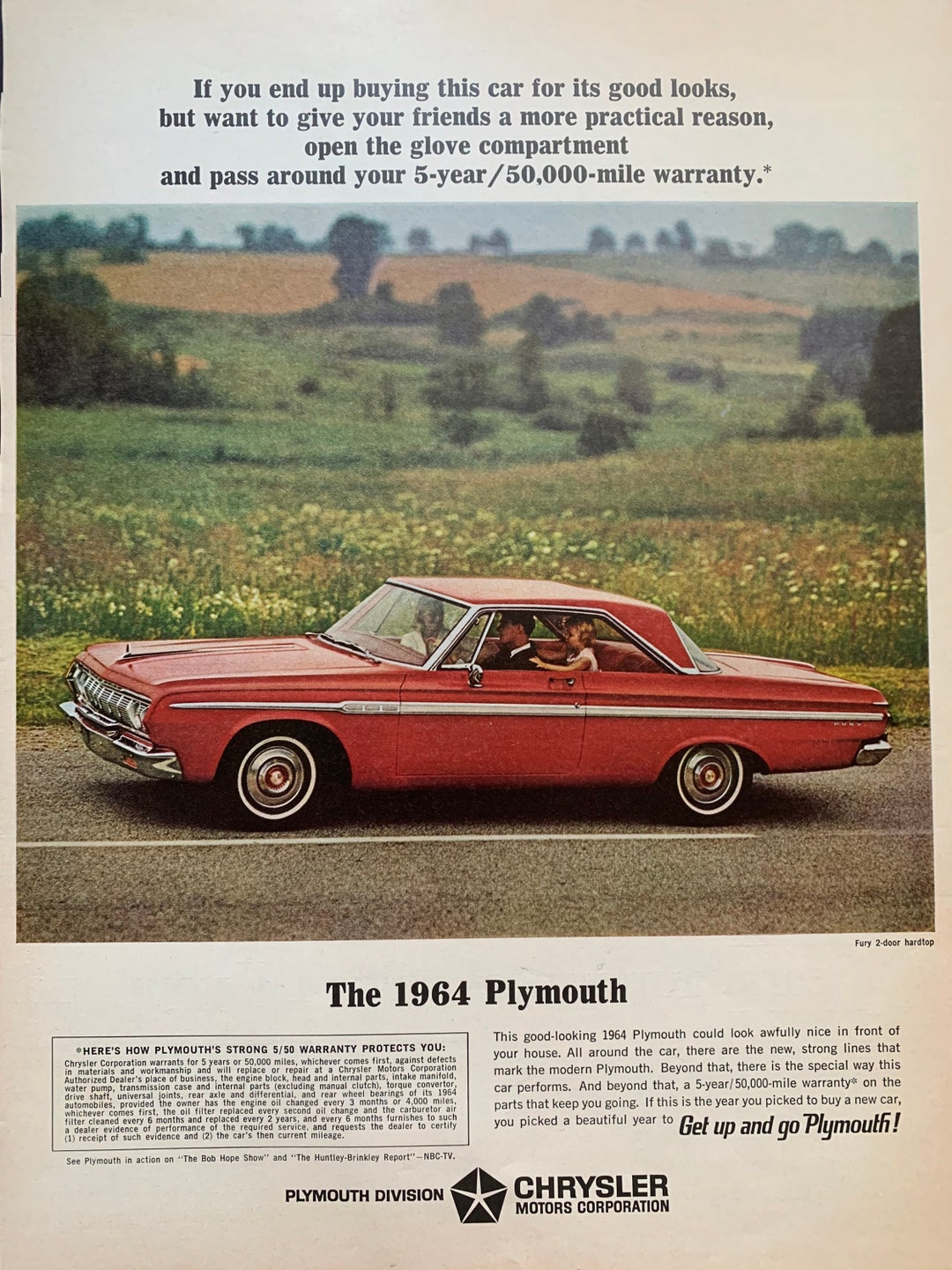 Vintage 1964 Chrysler Plymouth Automobile Print Advertisement - Etsy