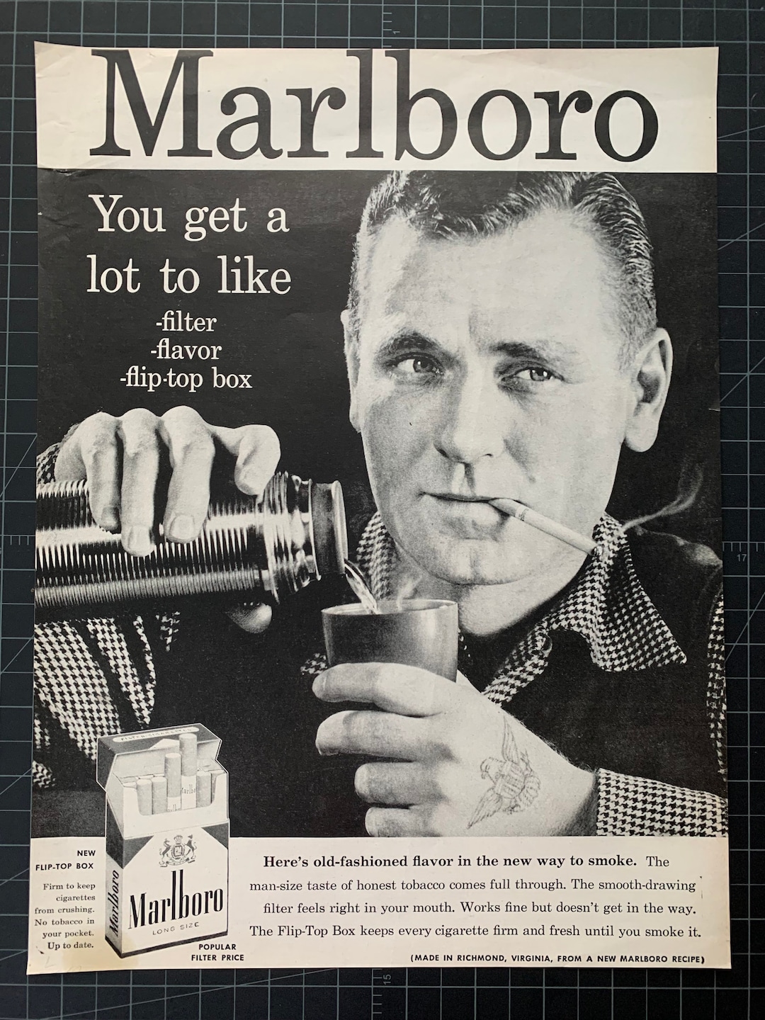 Vintage 1950s Marlboro Cigarettes Print Advertisement - Etsy