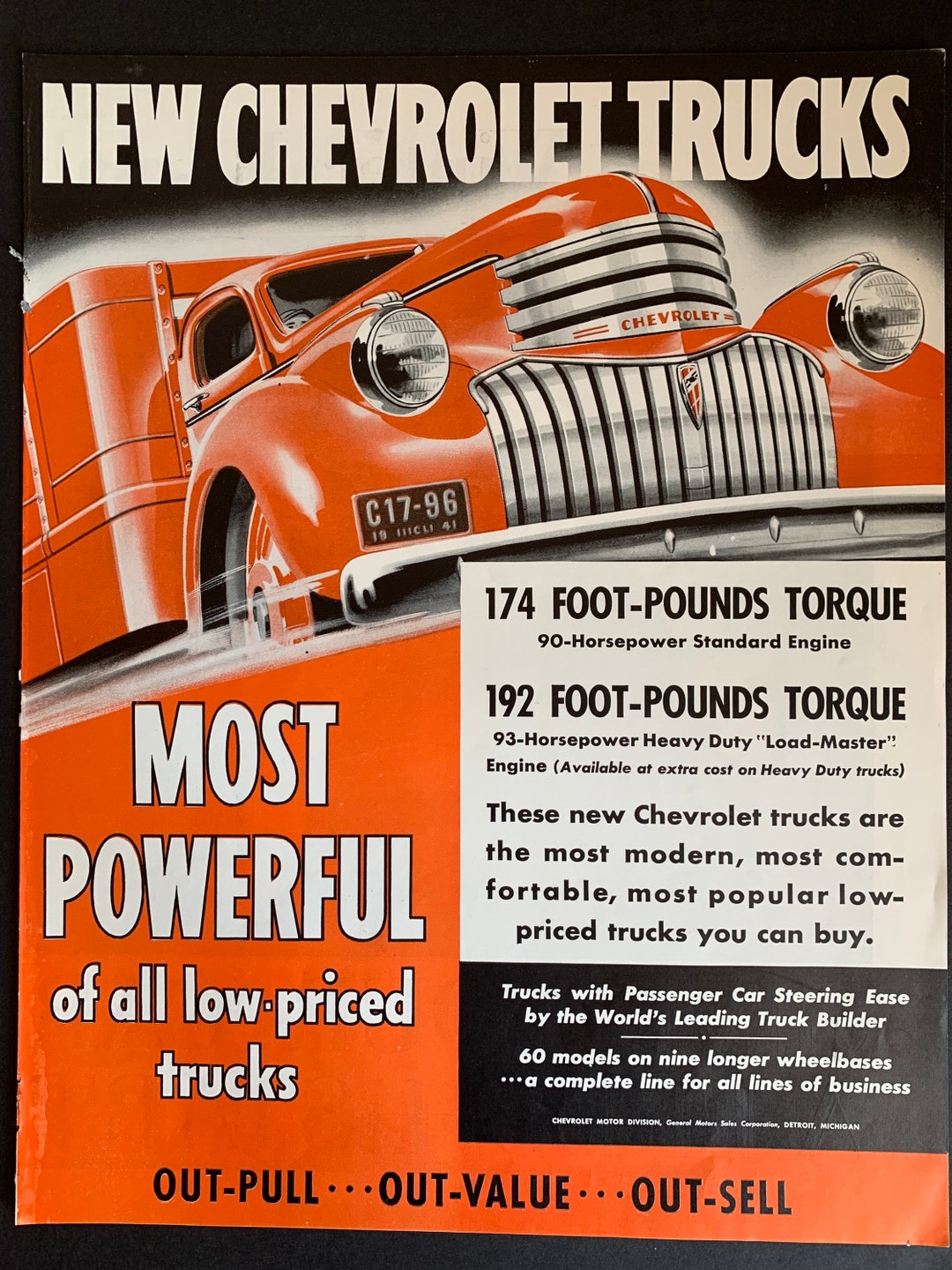 Vintage 1941 Chevrolet Trucks Original Print Ad - Etsy