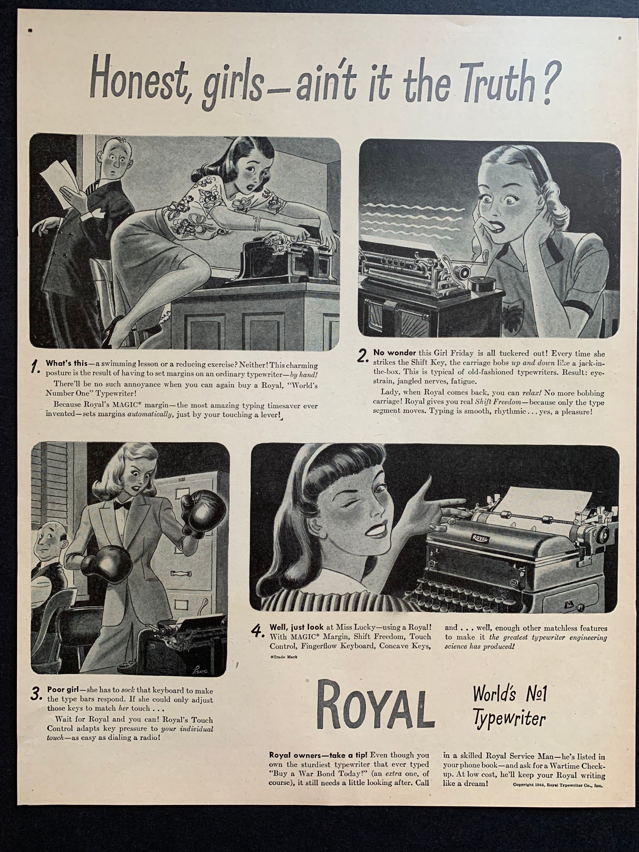 Vintage 1941 Royal Typewriter Ad - Etsy UK