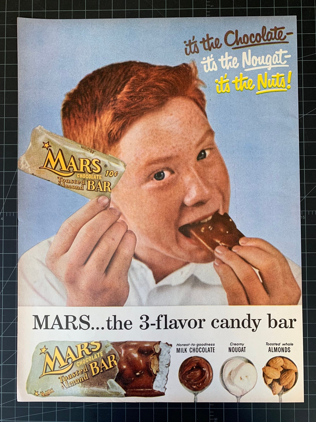 Vintage 1956 Mars Bar Candy Print Advertisement - Etsy
