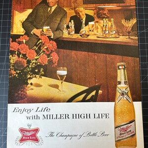 Vintage 1960s Miller High Life Beer Print Advertisement - Etsy