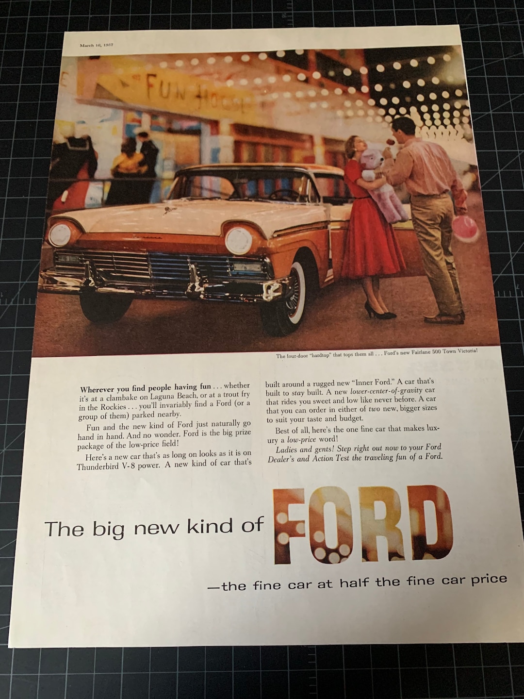 Vintage 1957 Ford Fairlane 500 Original Print Ad - Etsy