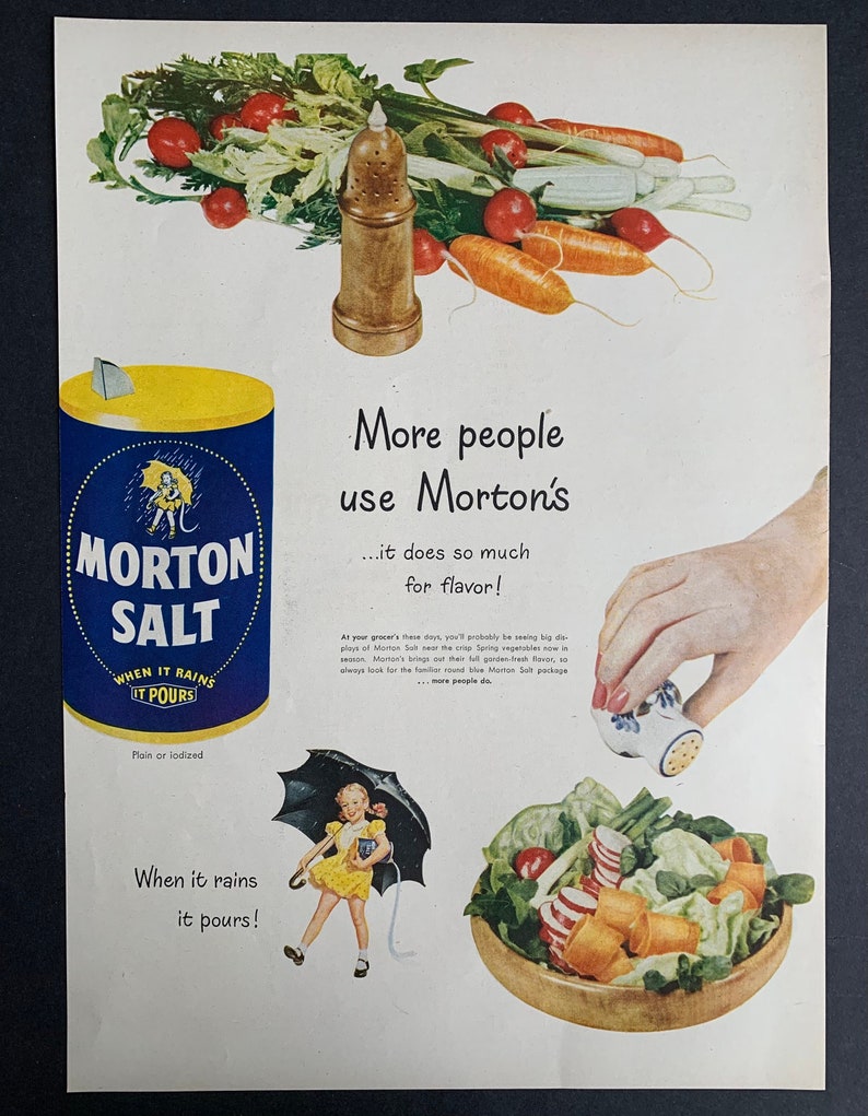 Vintage 1949 Morton’s Salt Original Print Ad - Etsy