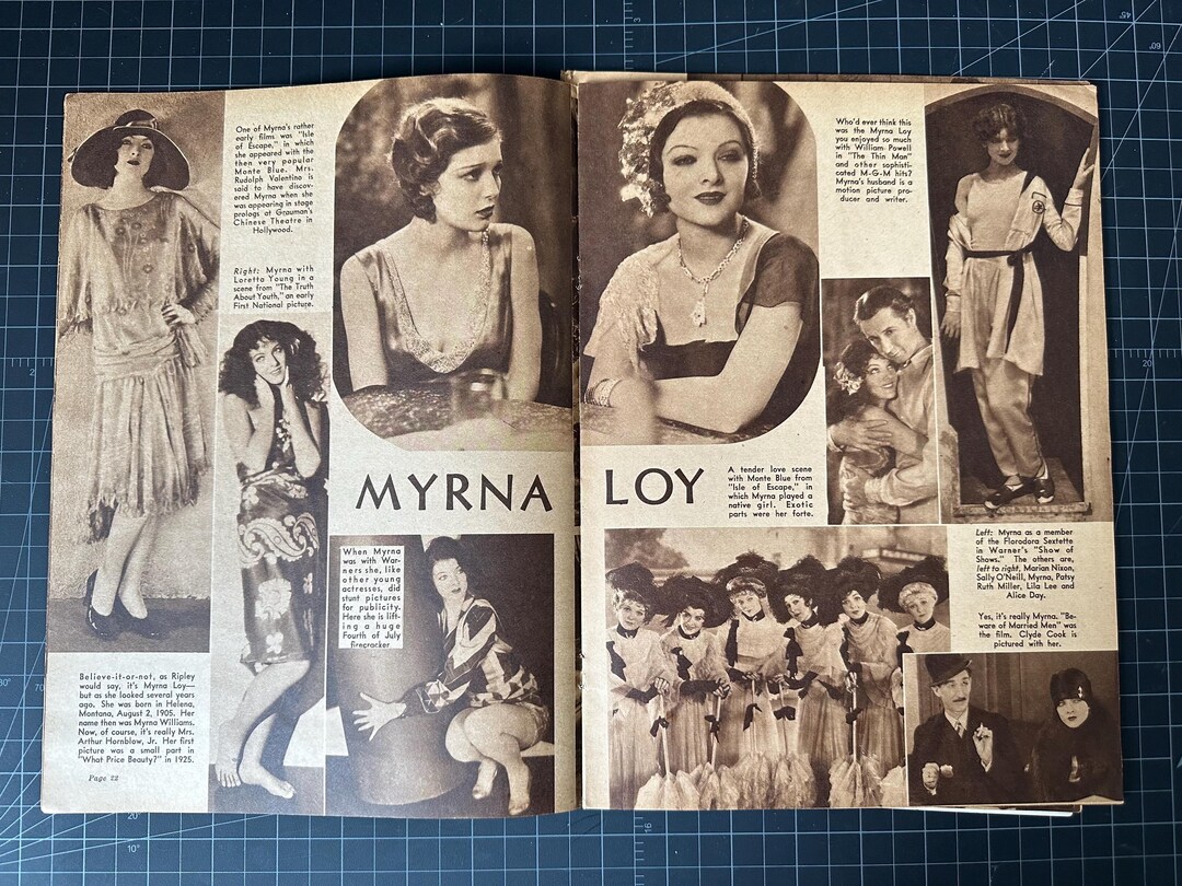 Rare Vintage 1930s Myrna Loy 2-page Publicity Article - Etsy