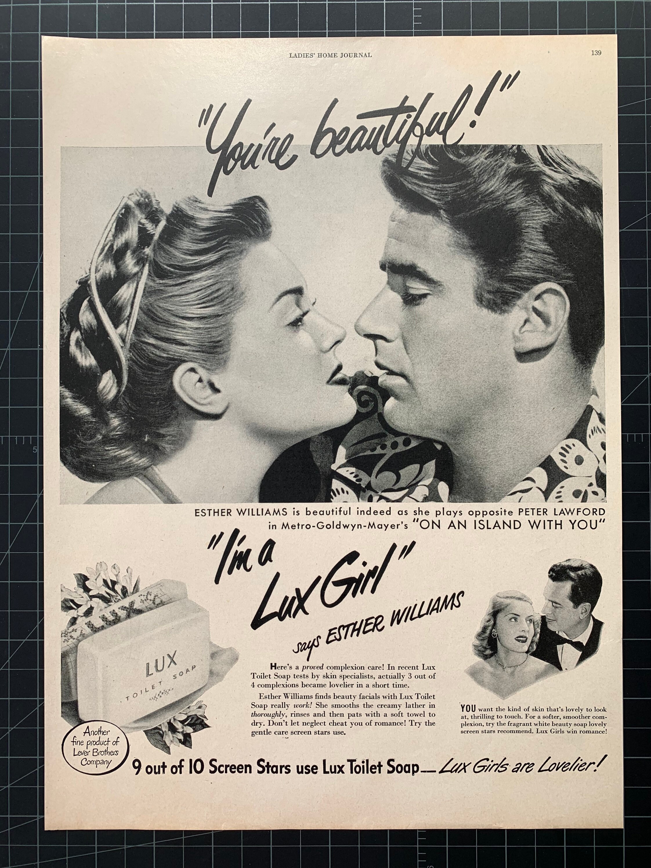 Vintage 1948 Lux Soap Print Ad Esther Williams - Etsy