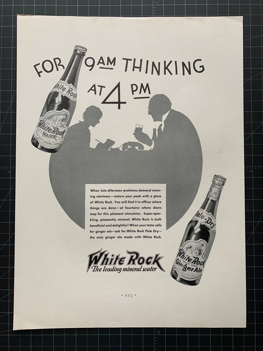 Vintage 1932 White Rock Sparkling Water Print Advertisement - Etsy