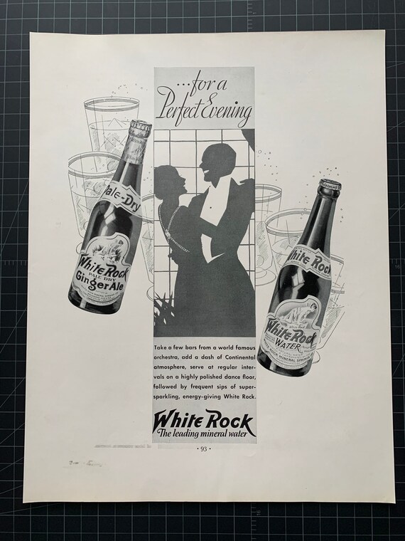 Vintage 1932 White Rock Sparkling Water Print Ad | Etsy