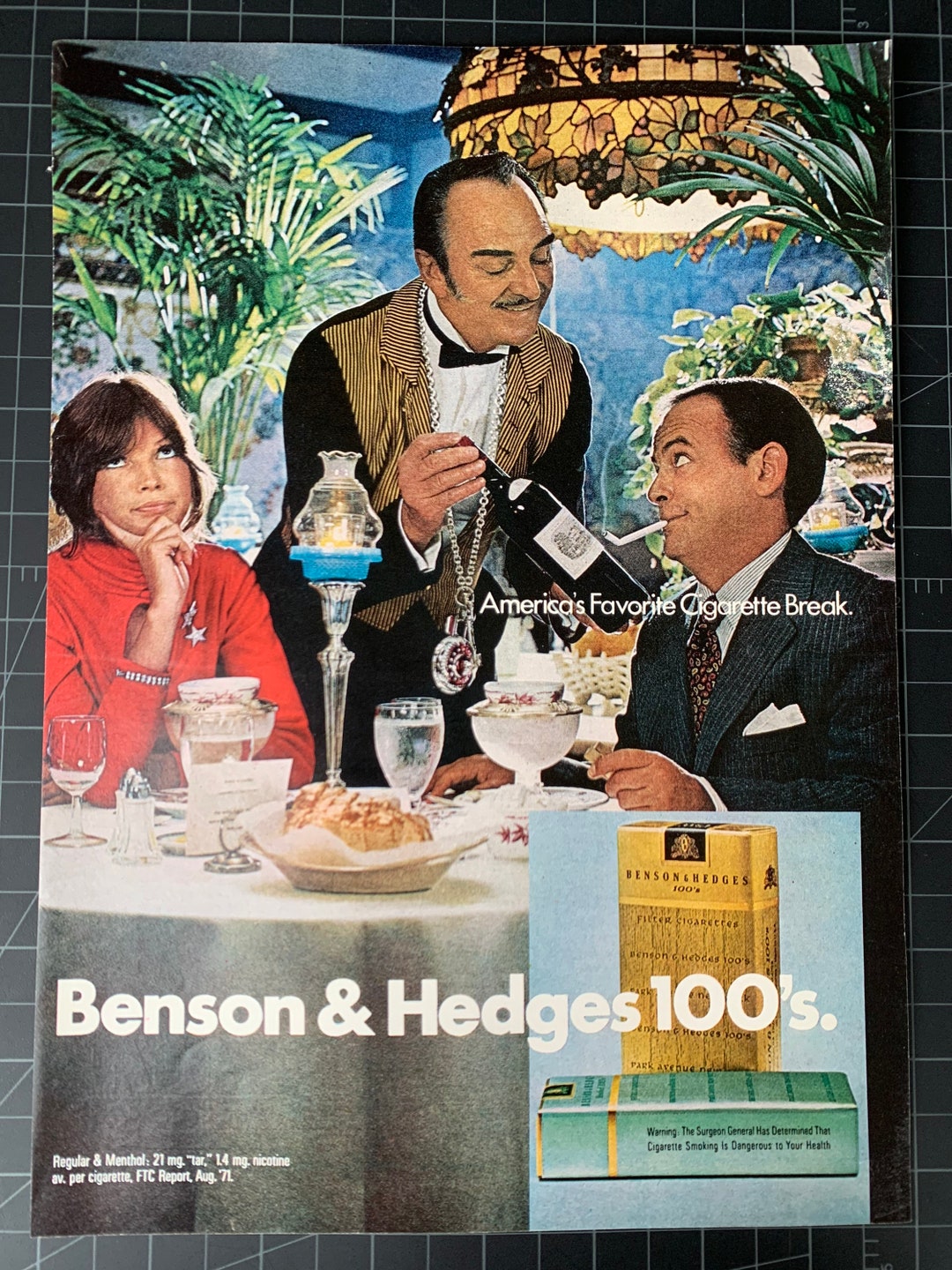 Vintage 1972 Benson & Hedges Cigarettes Original Print Ad - Etsy