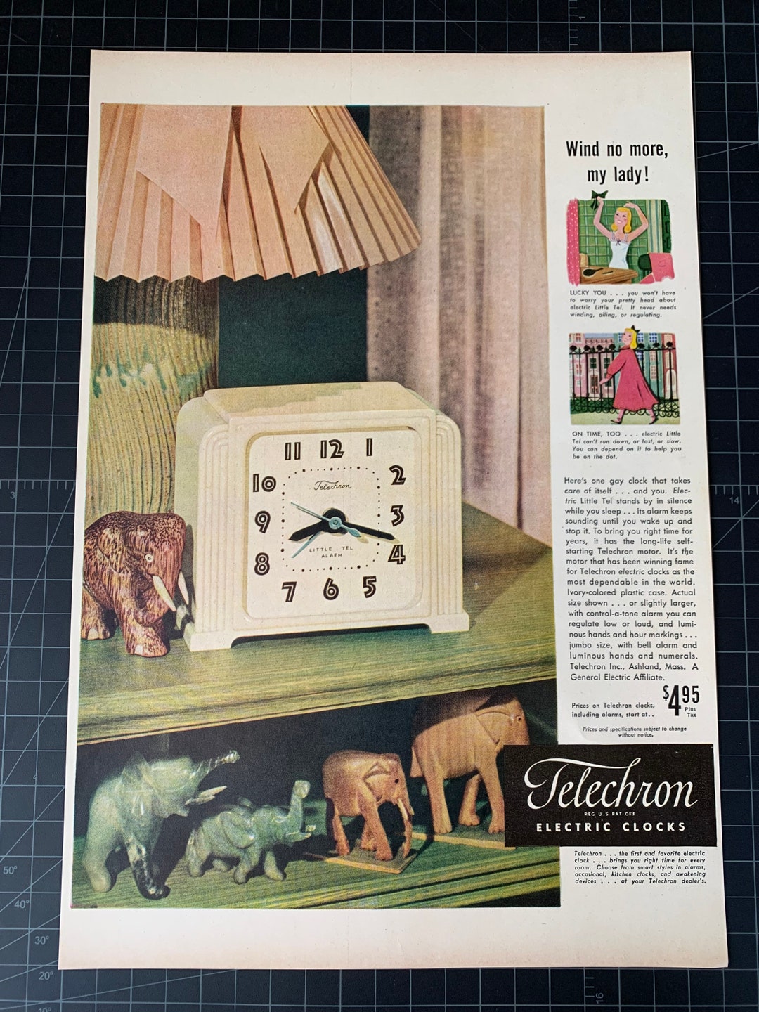 Vintage 1940s Telechron Clocks Print Advertisement - Etsy