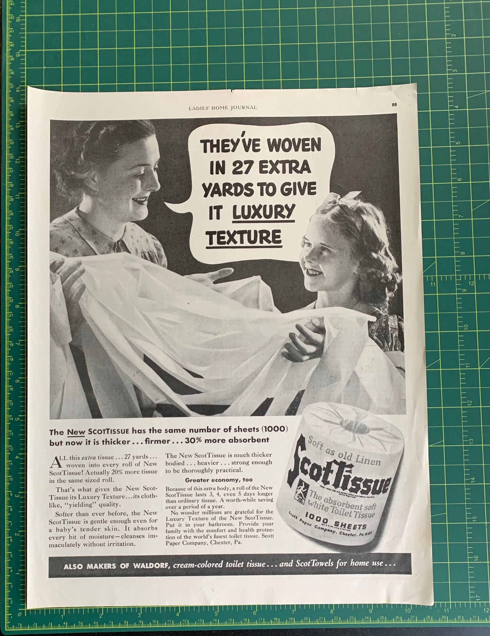 Vintage 1937 Scottissue Toilet Paper Print Ad | Etsy