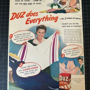 Vintage 1950s Duz Detergent Print Advertisement - Etsy