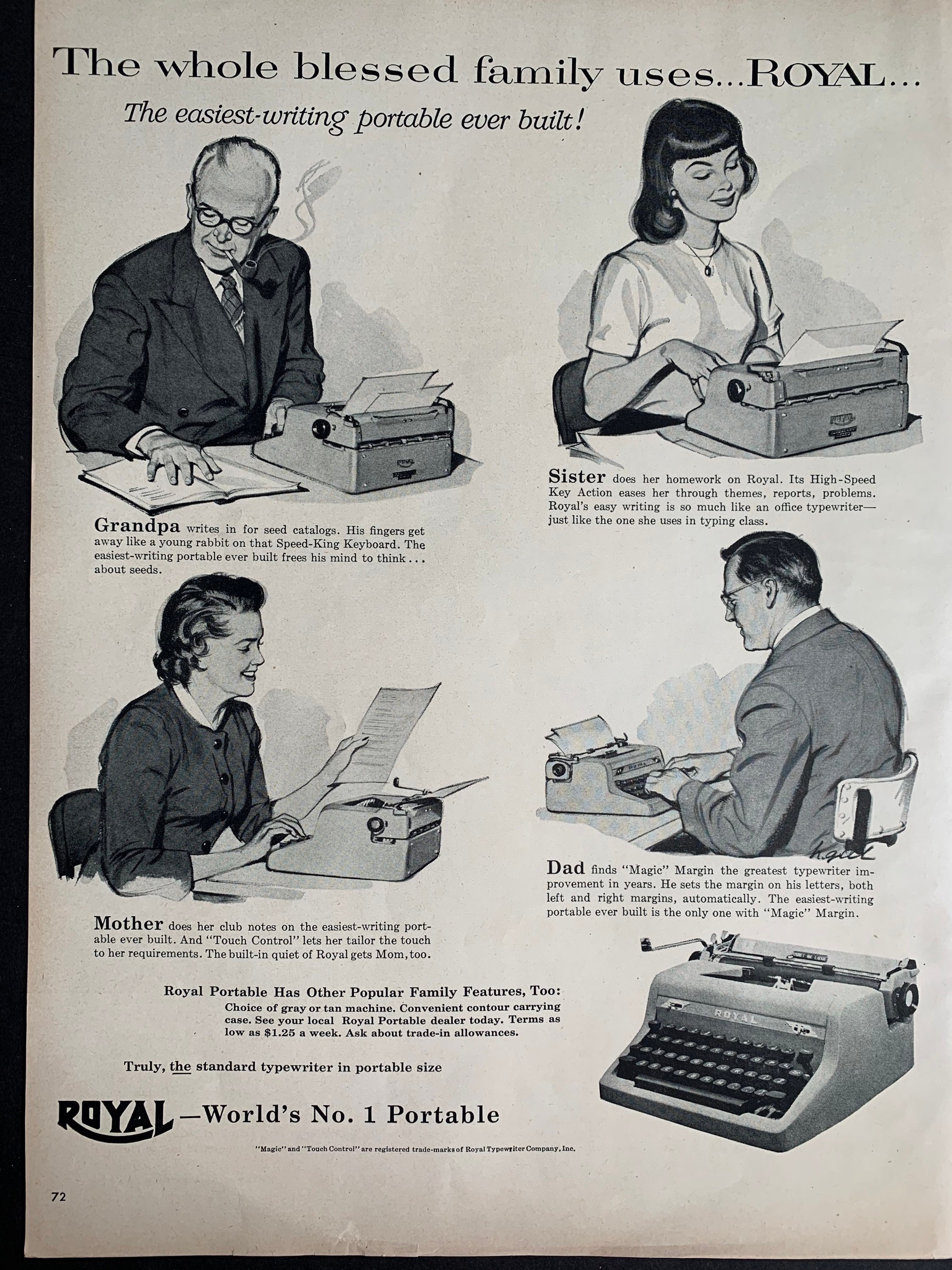 Vintage 1940s Royal Typewriter Company Print Ad - Etsy