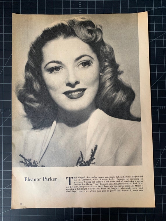 Vintage 1940s Eleanor Parker Magazine Portrait Vintage - Etsy