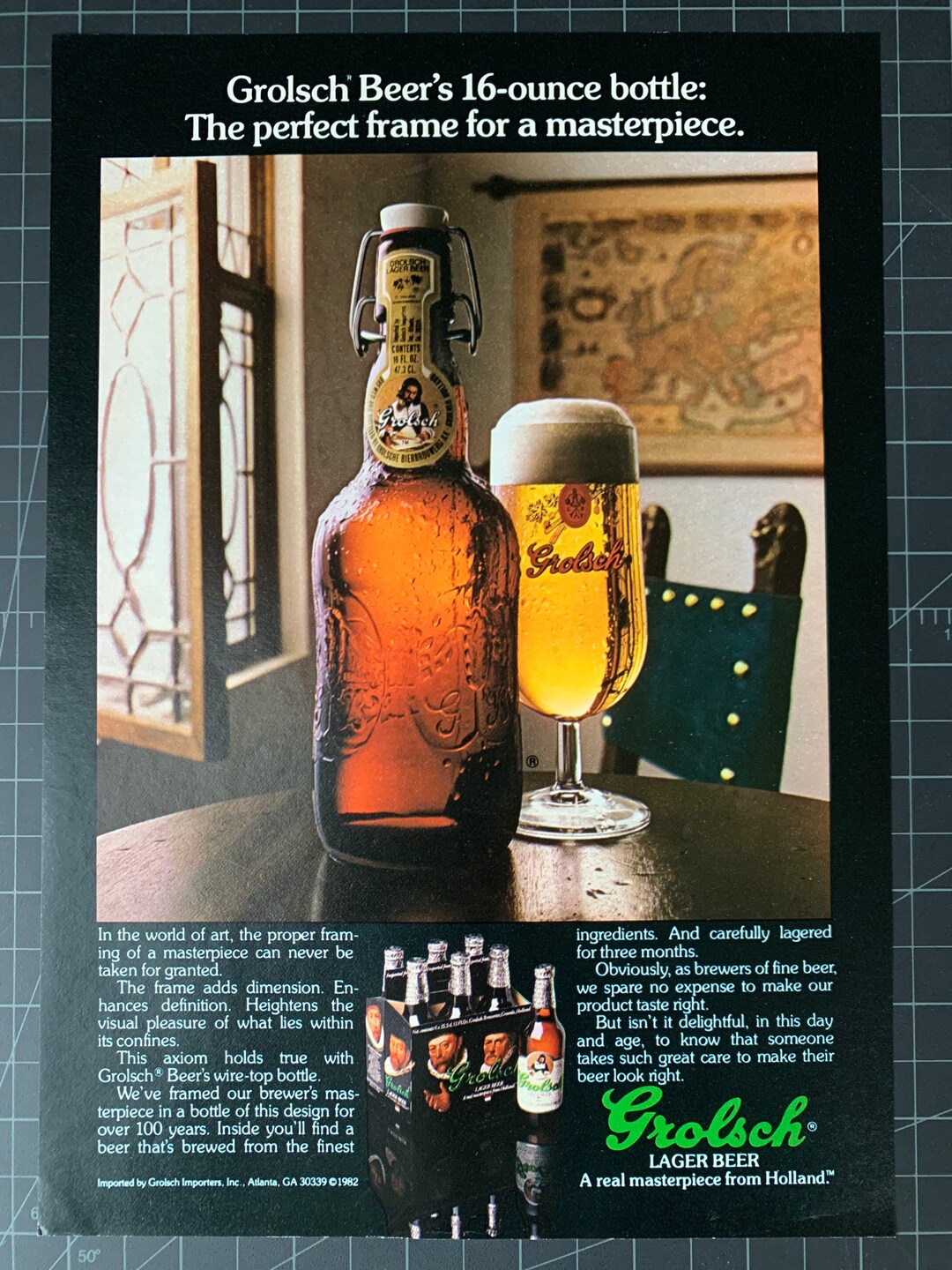 Vintage 1982 Grolsch Beer Original Print Ad - Etsy