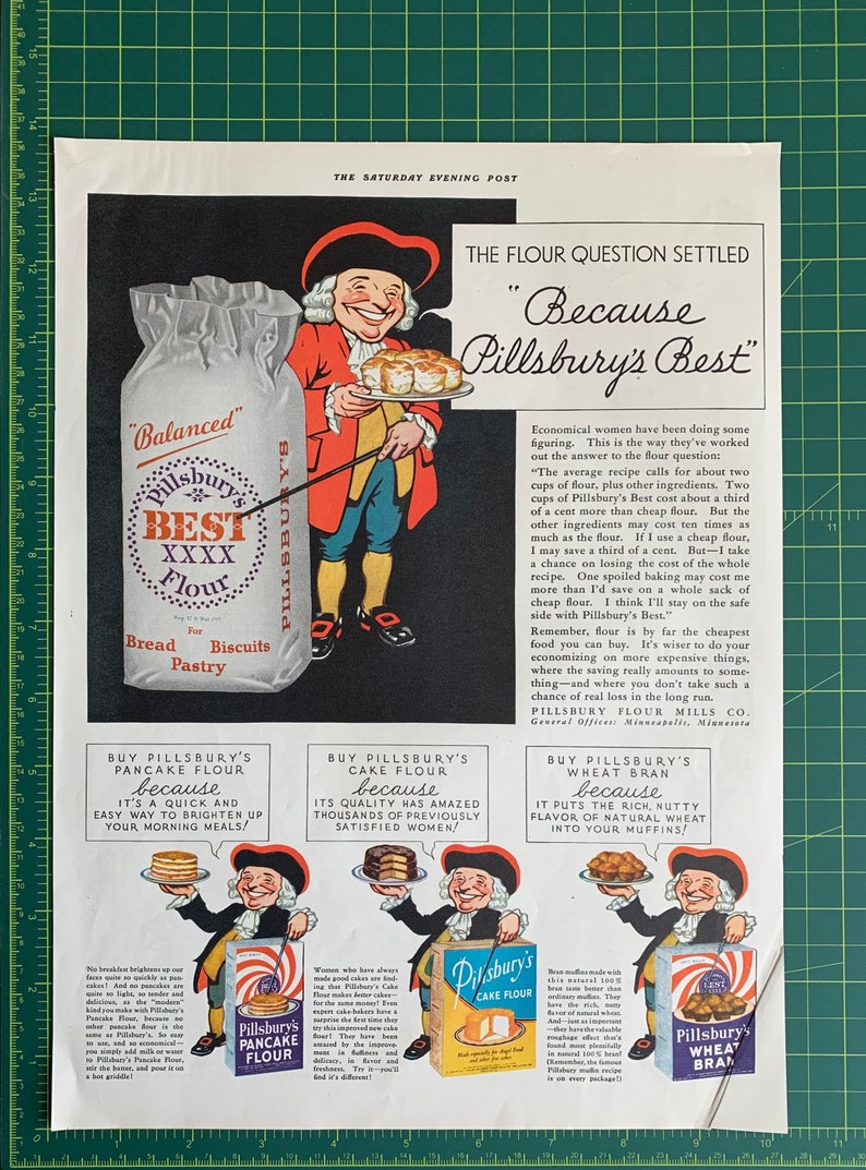 Vintage 1932 Pillsbury Flour Magazine Advertisement Baking Kitchen ...