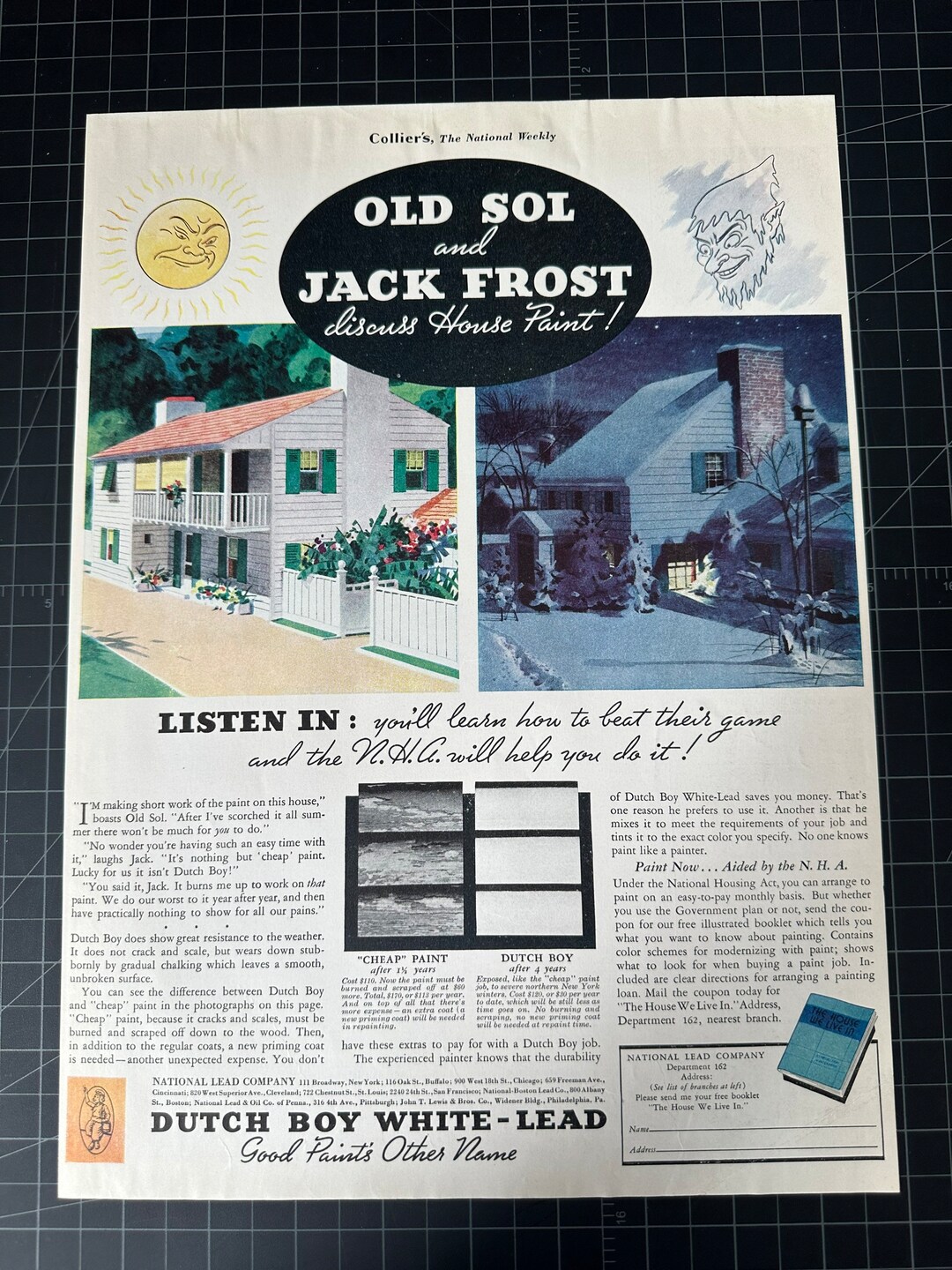 Vintage 1935 Dutch Boy Lead Paint Print Advertisement - Etsy