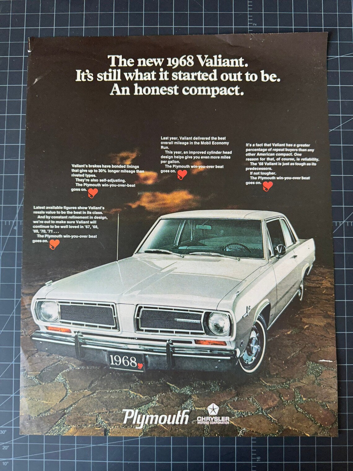 Vintage 1968 Plymouth Valiant Print Advertisement - Etsy