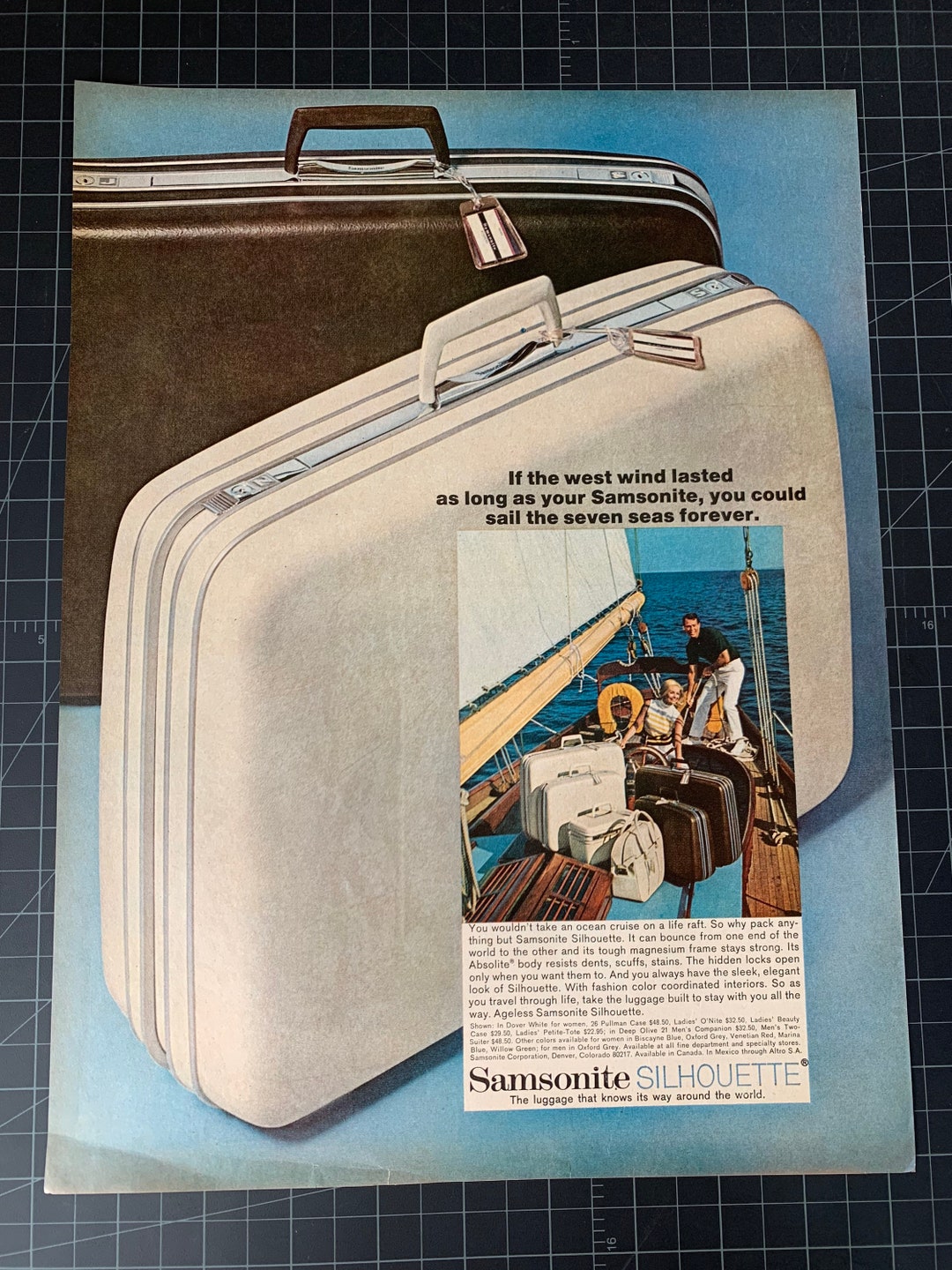 Vintage 1960s Samsonite Silhouette Suitcase Print Advertisement - Etsy